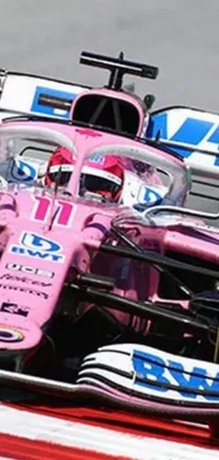 Pink Racing Car Live Wallpaper : Checkered Track Speedster-