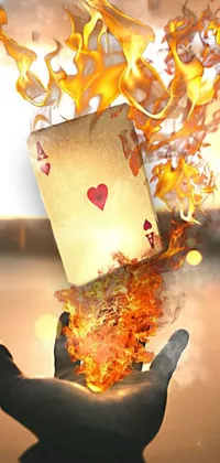 Burning Playing Card Hand Live Wallpaper - free download