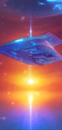 Space-themed Live Wallpaper: Futuristic Spaceship Scene - free download