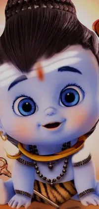 Cute Chibi Plush Imp with Snake Live Wallpaper