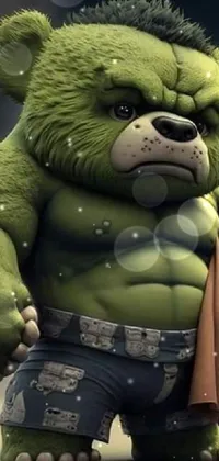 Green Hulk Teddy Bear Live Wallpaper - free download