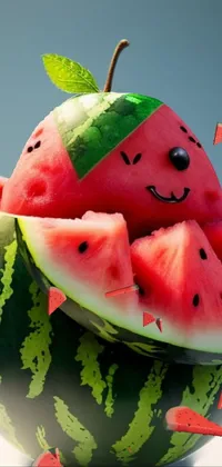 Red panda watermelon Live Wallpaper - free download