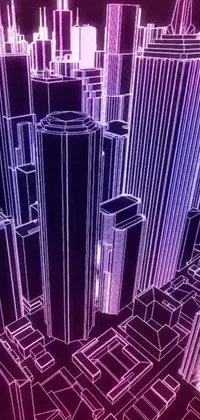 Purple Light Building Live Wallpaper