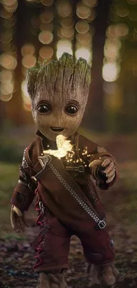 Lively Baby Groot in Magical Forest - Live Wallpaper - free download