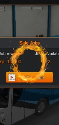 Flaming Bus in Busy Parking - Live Wallpaper - free download