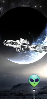 Explore Space with Green Alien Live Wallpaper - free download