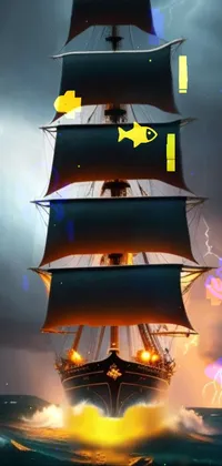 The Ghostly Pirate Ship Live Wallpaper