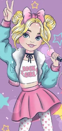 Pink Art Cartoon Live Wallpaper - free download