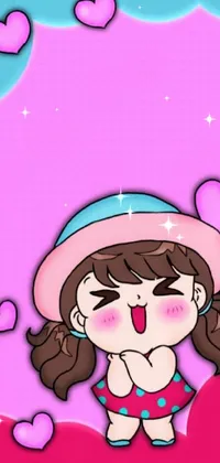 Pink Art Cartoon Live Wallpaper - free download