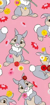 Pink White Cartoon Live Wallpaper