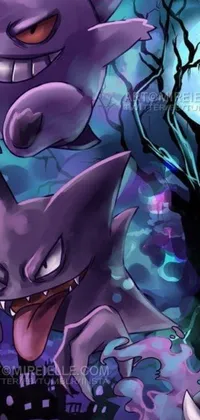 Spooky Purple Pokemon Live Wallpaper - free download