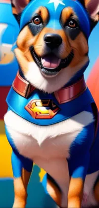 Dog White Blue Live Wallpaper - free download