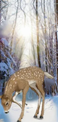 The shy deer Live Wallpaper - free download