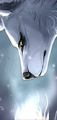 Weeping Wolf and Flower Live Wallpaper