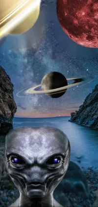 Surrealist Grey Alien Live Wallpaper - free download