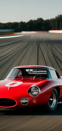 Red Racing Car on Tracks Live Wallpaper