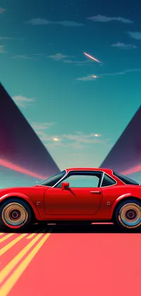 Cosmic Red Car Live Wallpaper - free download