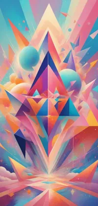 Azure Triangle Art Live Wallpaper