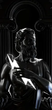 Black Statue Sculpture Live Wallpaper